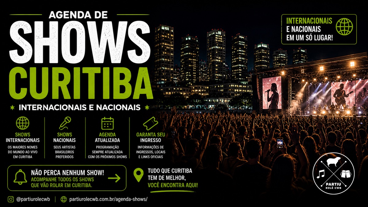 Shows em Curitiba hoje: música ao vivo e apresentações| Partiu Rolê CWB